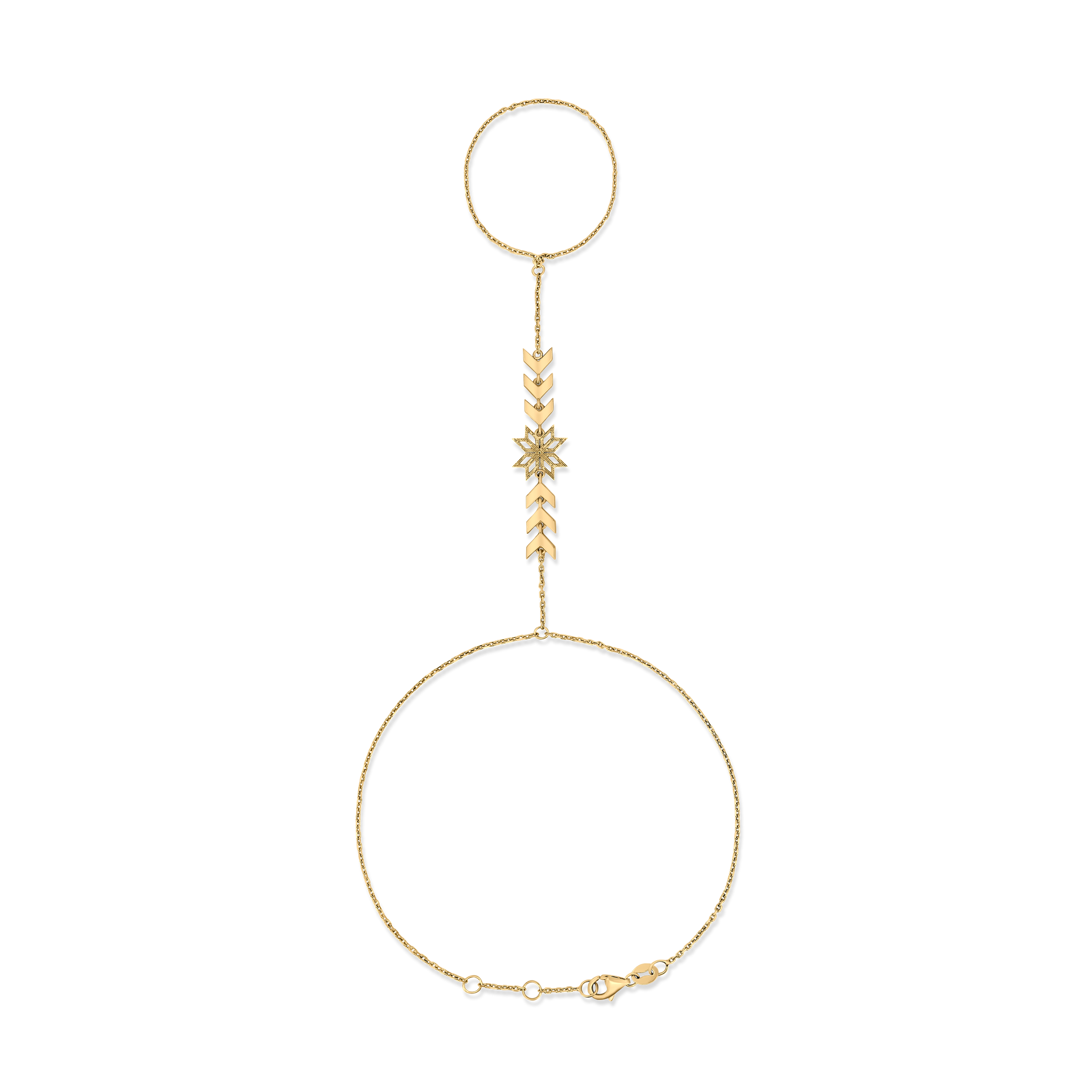 Thalj Hand Chain in yellow gold