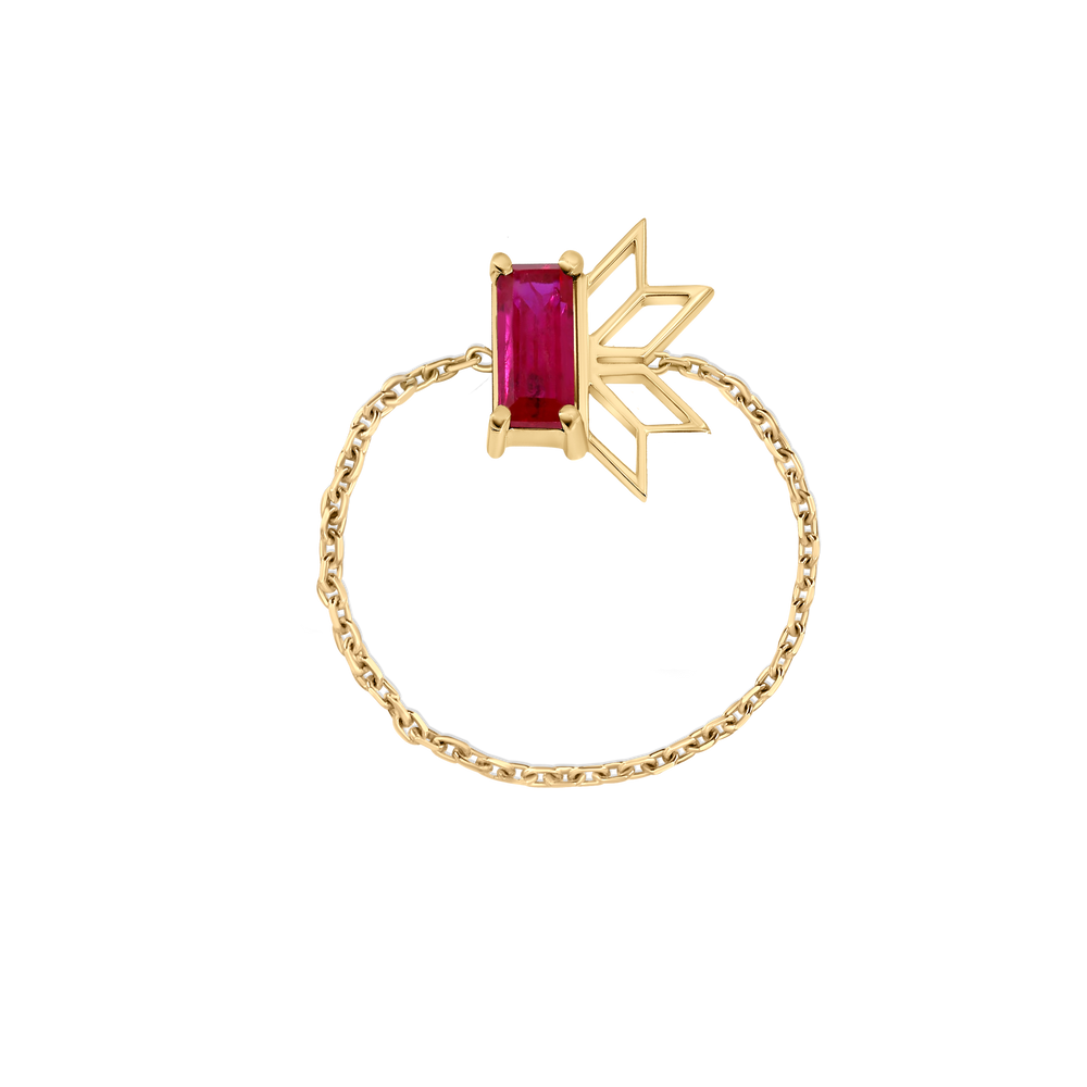 Saru Ruby Chain Ring